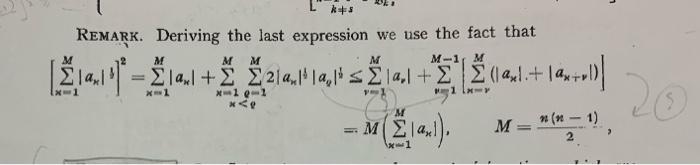 Solved REMARK. Deriving the last expression we use the fact | Chegg.com