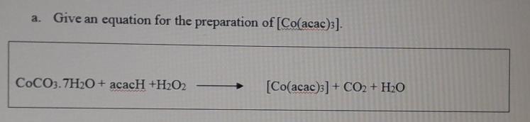 Solved a. Give an equation for the preparation of | Chegg.com