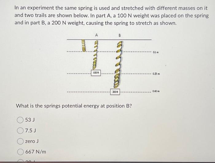 Solved In an experiment the same spring is used and | Chegg.com