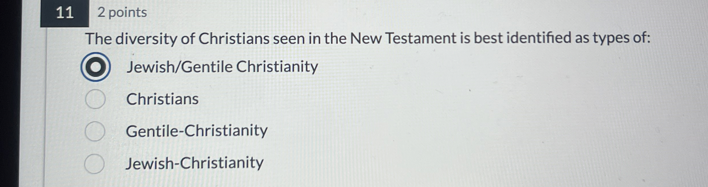 Solved 112 ﻿pointsThe diversity of Christians seen in the | Chegg.com