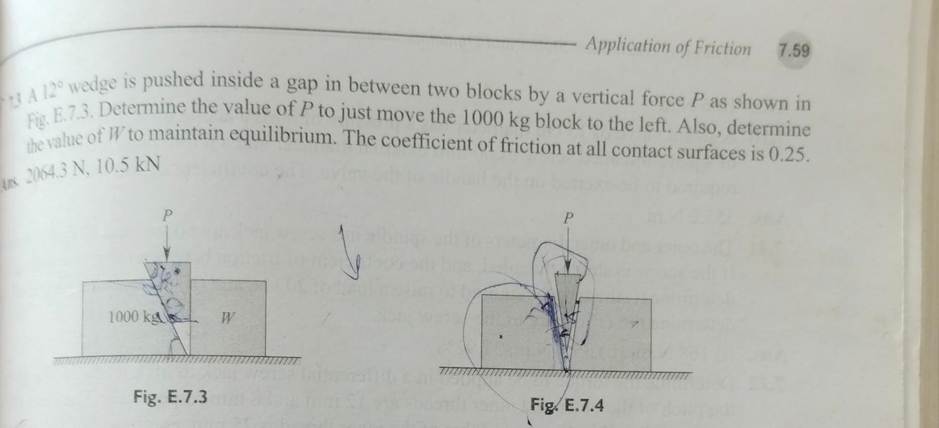 Solved - A A 12∘ wedge is pushed inside a gap in between two | Chegg.com