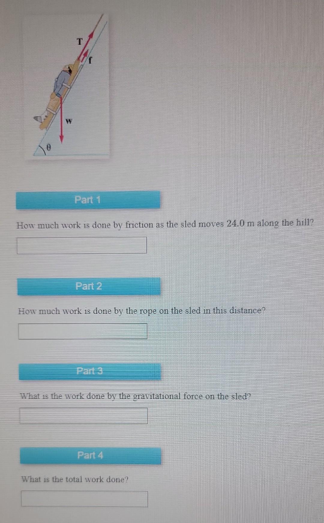 Solved How much work is done by friction as the sled moves | Chegg.com