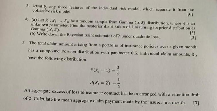 Solved 3 Identify Any Three Features Of The Individual Risk