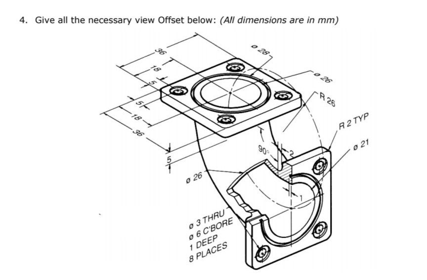 Solved Drafting Catia V5 Give dimensions, title box and all | Chegg.com