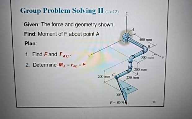 Solved Group Problem Solving II (1 of2)Given: The force and | Chegg.com Solved Group Problem Solving II (1 of2)Given: The force and | Chegg.com