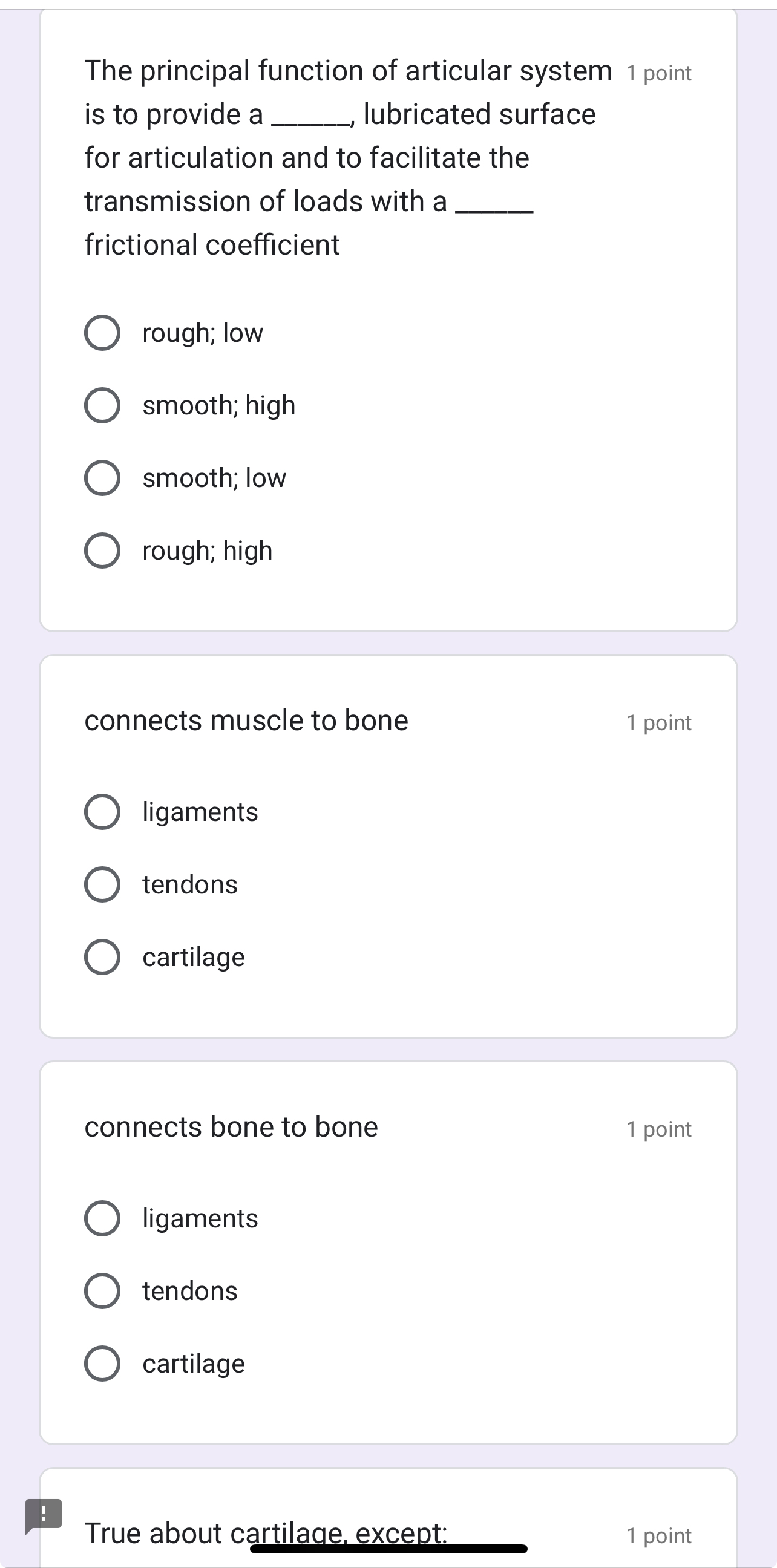Solved The principal function of articular system1 ﻿point is | Chegg.com