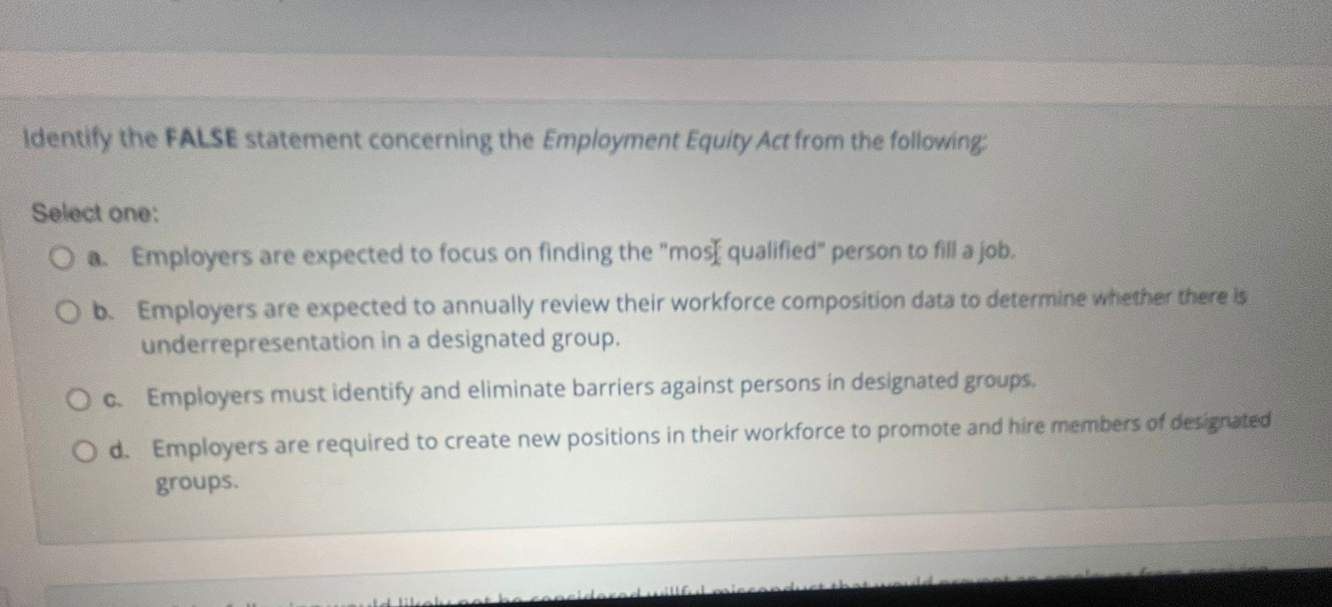 Solved Identify the FALSE statement concerning the | Chegg.com