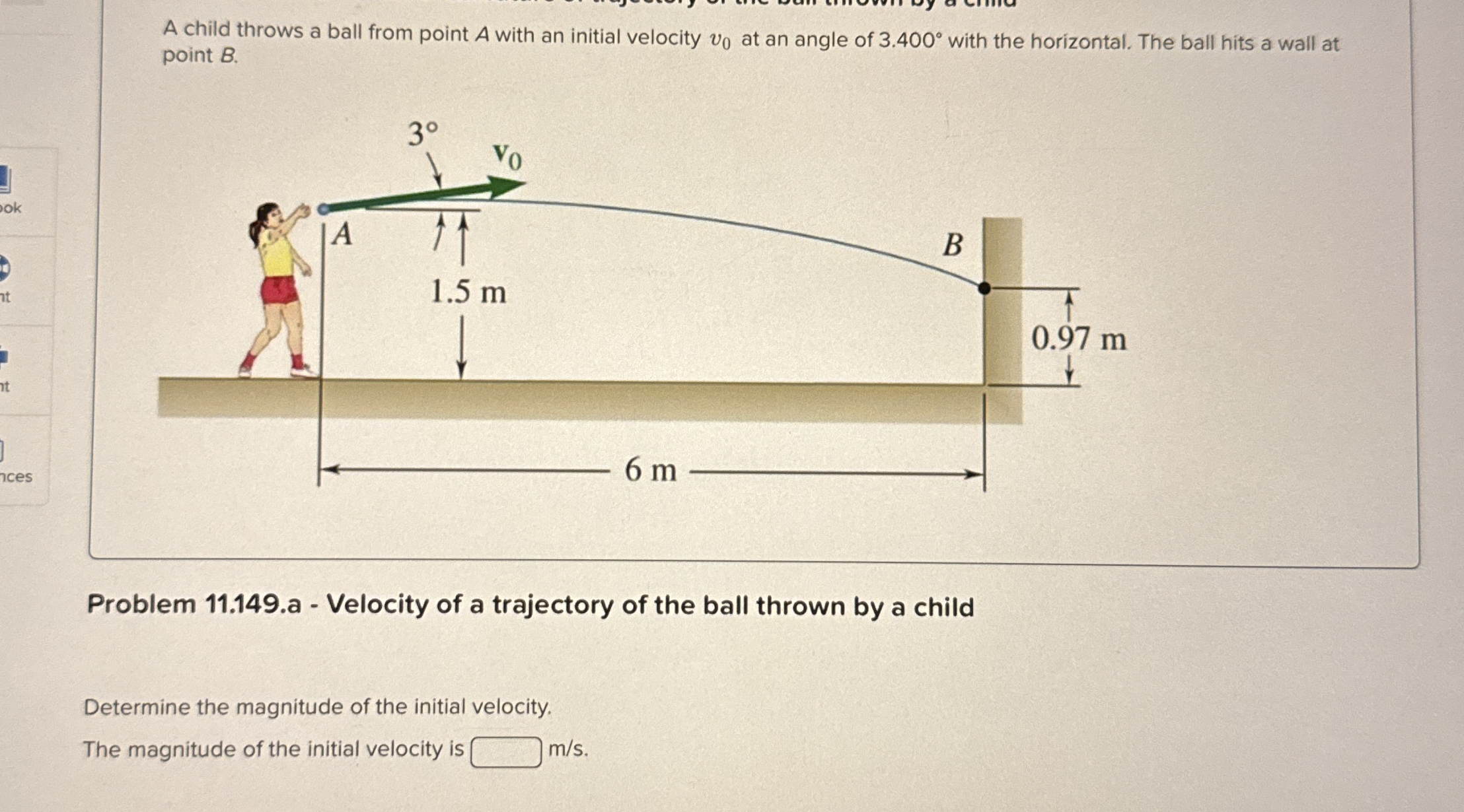 Solved A child throws a ball from point A with an initial | Chegg.com