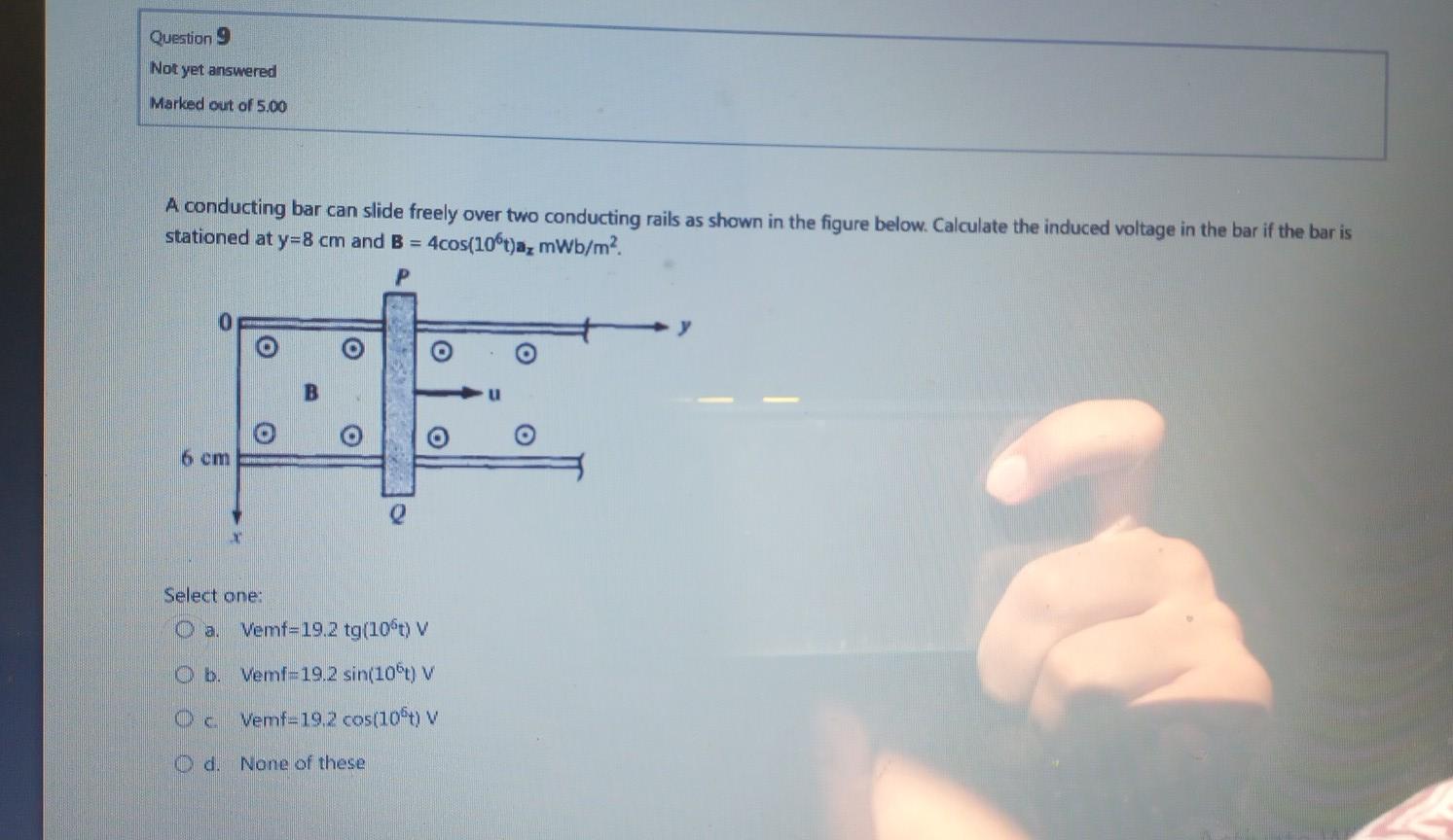 Solved A conducting bar can slide freely over two conducting | Chegg.com