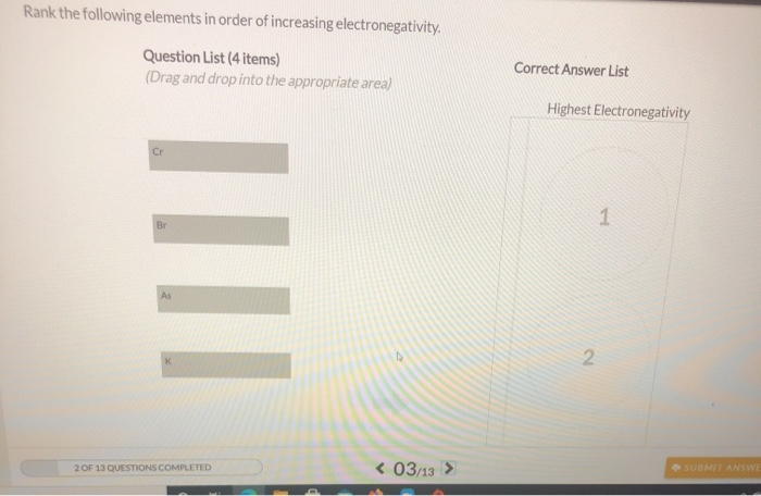 Solved Rank the following elements in order of increasing | Chegg.com
