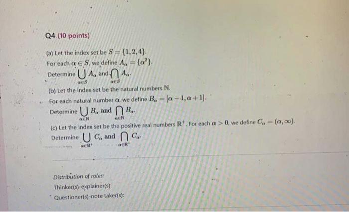 Solved Q4 (10 points) (a) Let the index set be S={1,2,4}. | Chegg.com