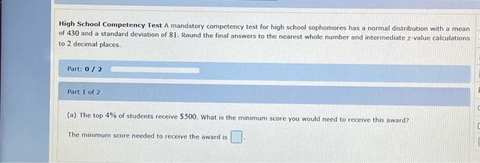 Solved High School Competency Test A mandatory competency | Chegg.com