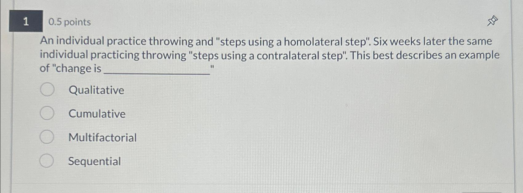 Solved 1 0.5 ﻿pointsAn individual practice throwing and | Chegg.com