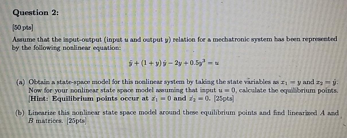 Solved Question 2: (50 pts) Assume that the input-output | Chegg.com