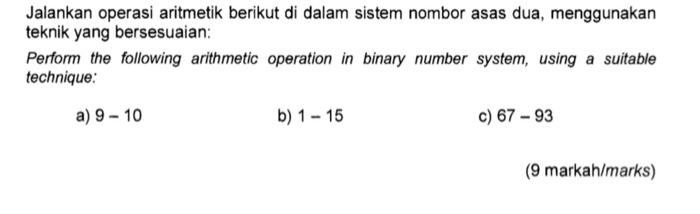 Solved 1. Perform the following arithmetic operation in | Chegg.com