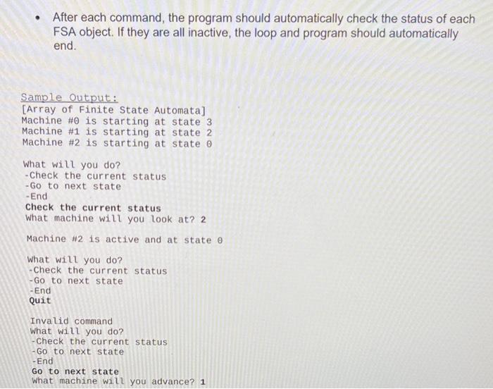 Solved Assignment 7B: Multiple Finite State Automata. Custom | Chegg.com
