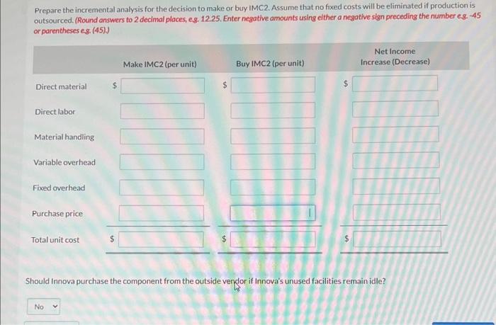 Solved Innova uses 1,000 units of the component IMC2 every | Chegg.com