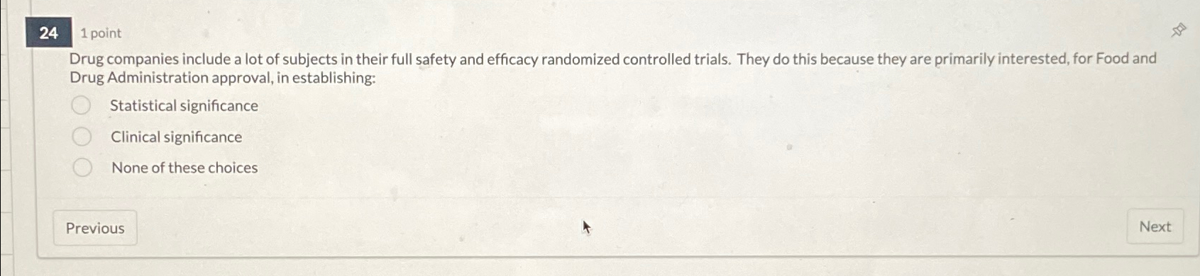 Solved 241 ﻿pointDrug companies include a lot of subjects in | Chegg.com