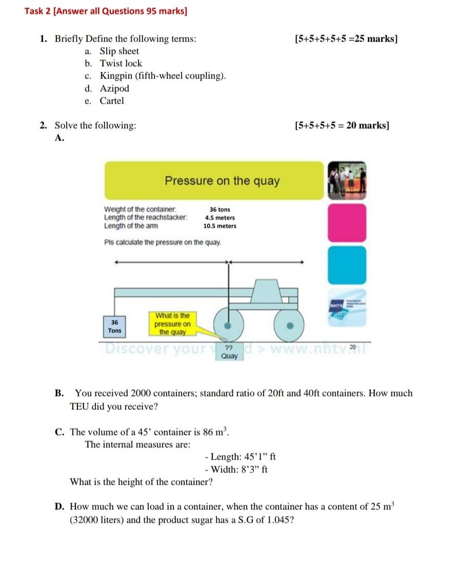 Solved Task 2 (Answer all Questions 95 marks) [5+5+5+5+5=25 | Chegg.com