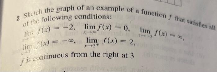 Solved 2. Sketch the graph of an example of a function f | Chegg.com