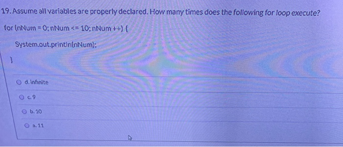 Solved 19. Assume all variables are properly declared. How | Chegg.com