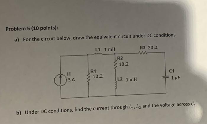 Solved a) For the circuit below, draw the equivalent circuit | Chegg.com