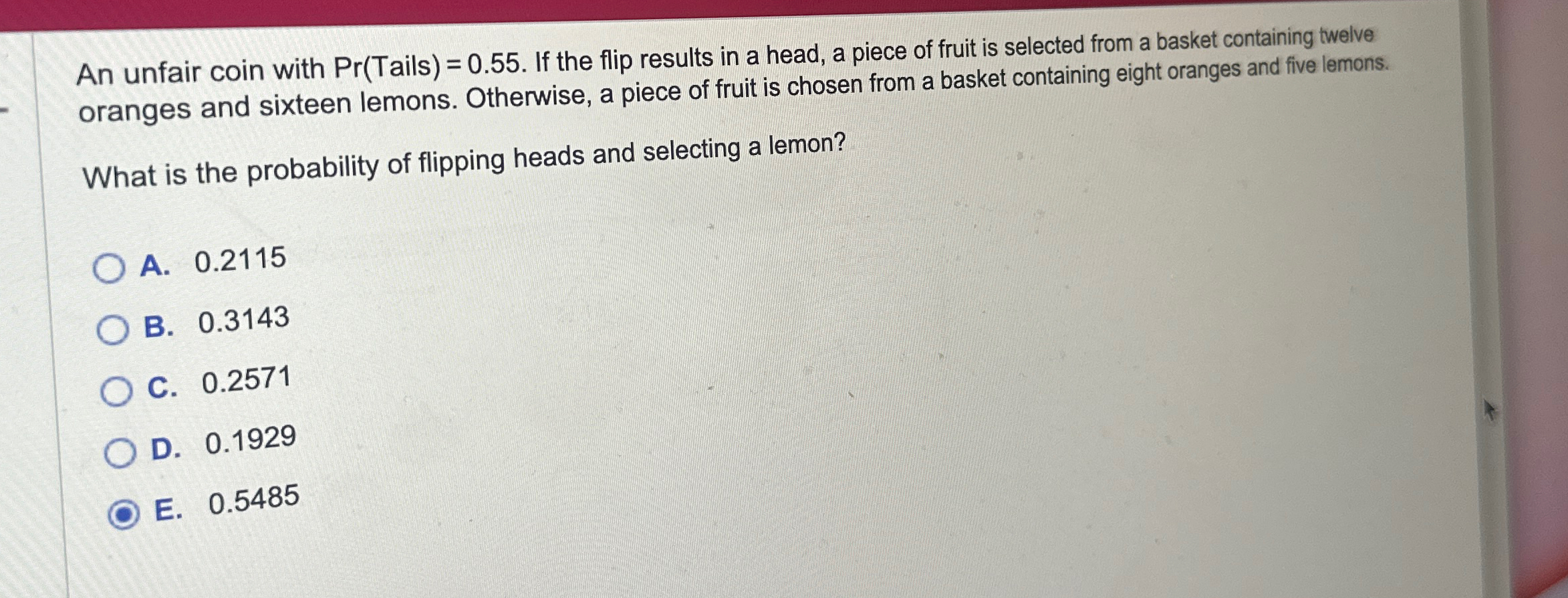 Solved An unfair coin with Tails | Chegg.com