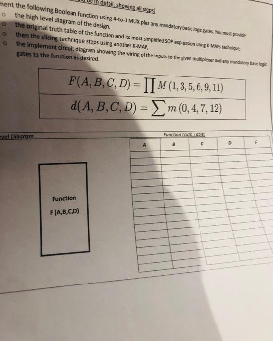 Solved using kmaps get SOP USING 4to1 multiplexer and | Chegg.com