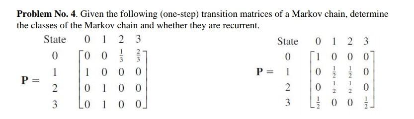 Solved Problem No. 4. Given the following (one-step) | Chegg.com