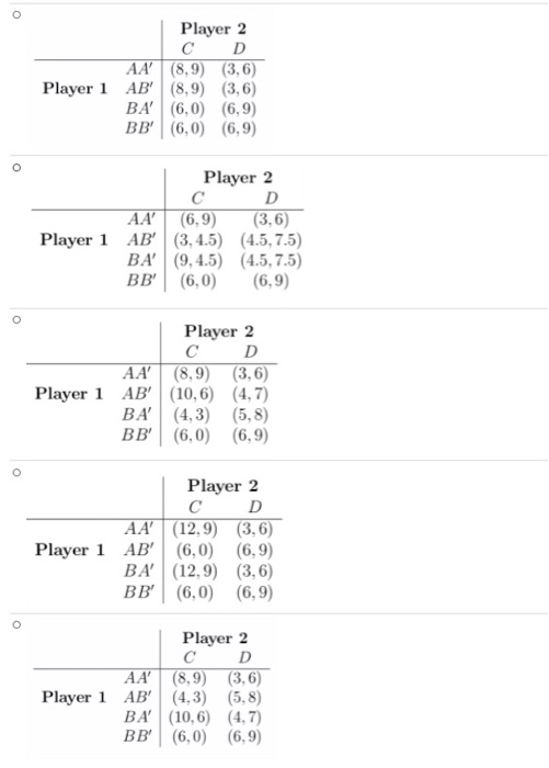 Solved Consider the following normal form game. Player 1 has | Chegg.com