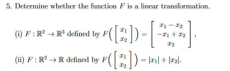 Solved Determine whether the function F ﻿is a linear | Chegg.com