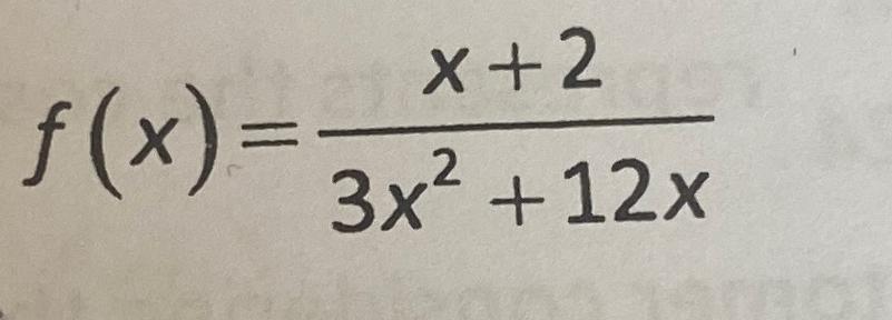 Solved Determine the domain f(x)=x+23x2+12x | Chegg.com