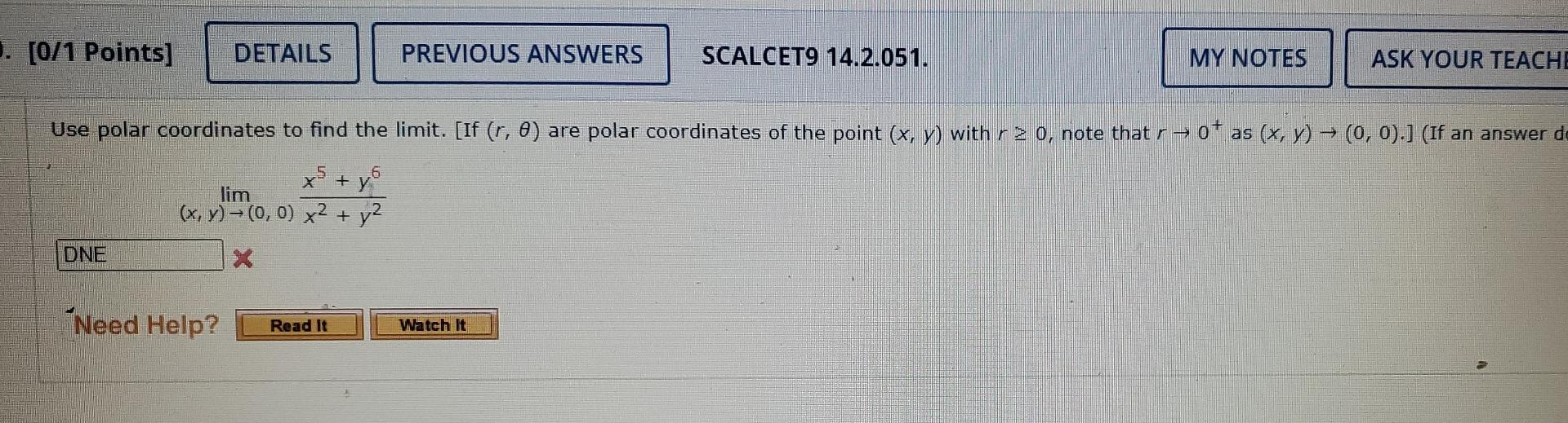 Solved 1. [0/1 Points] DETAILS PREVIOUS ANSWERS SCALCET9 | Chegg.com