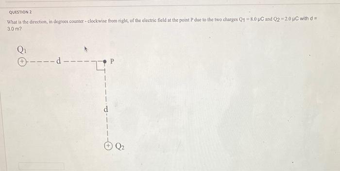 Solved QUESTION2 What is the direction, in degrees counter - | Chegg.com