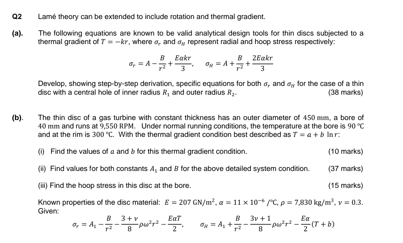 Solved Q2 ﻿Lamé ﻿theory can be extended to include rotation | Chegg.com
