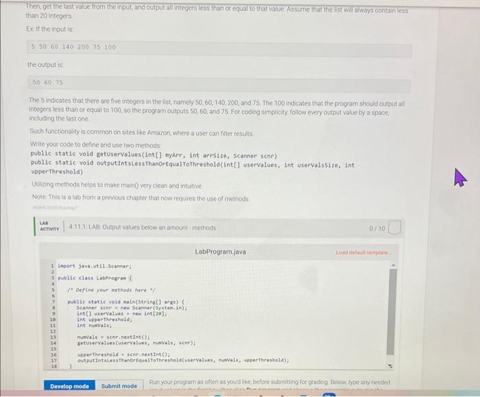 Solved Then get the last value from the inpul, and output | Chegg.com