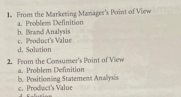 Solved Use the marketing concepts in this chapter to tackle | Chegg.com