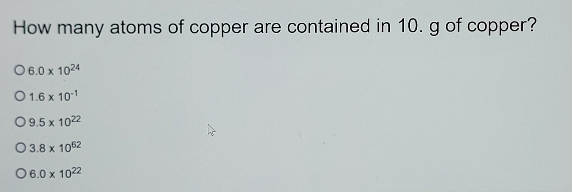 Solved How many atoms of copper are contained in 10.g ﻿of | Chegg.com
