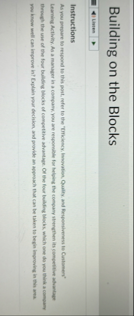 Solved Building on the BlocksInstructionsAs you prepare to | Chegg.com