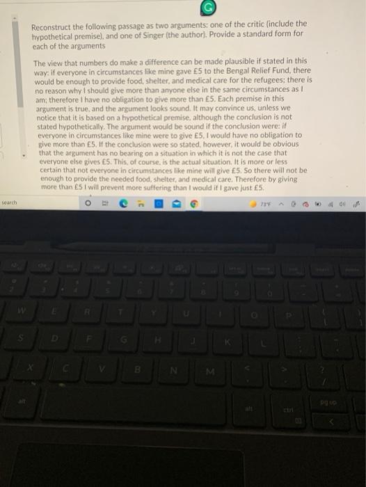 Solved Reconstruct the following passage as two arguments | Chegg.com