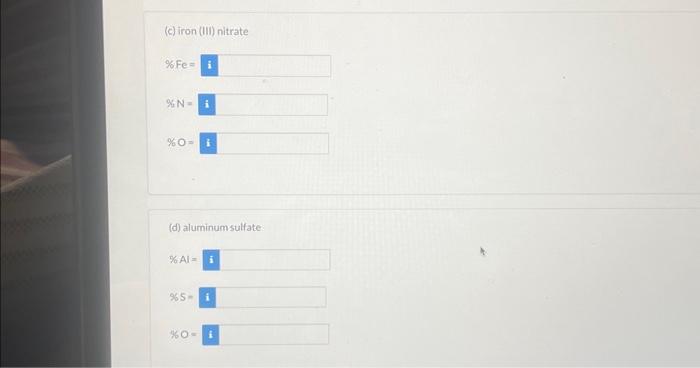Solved Calculate the percentage composition by mass for each | Chegg.com