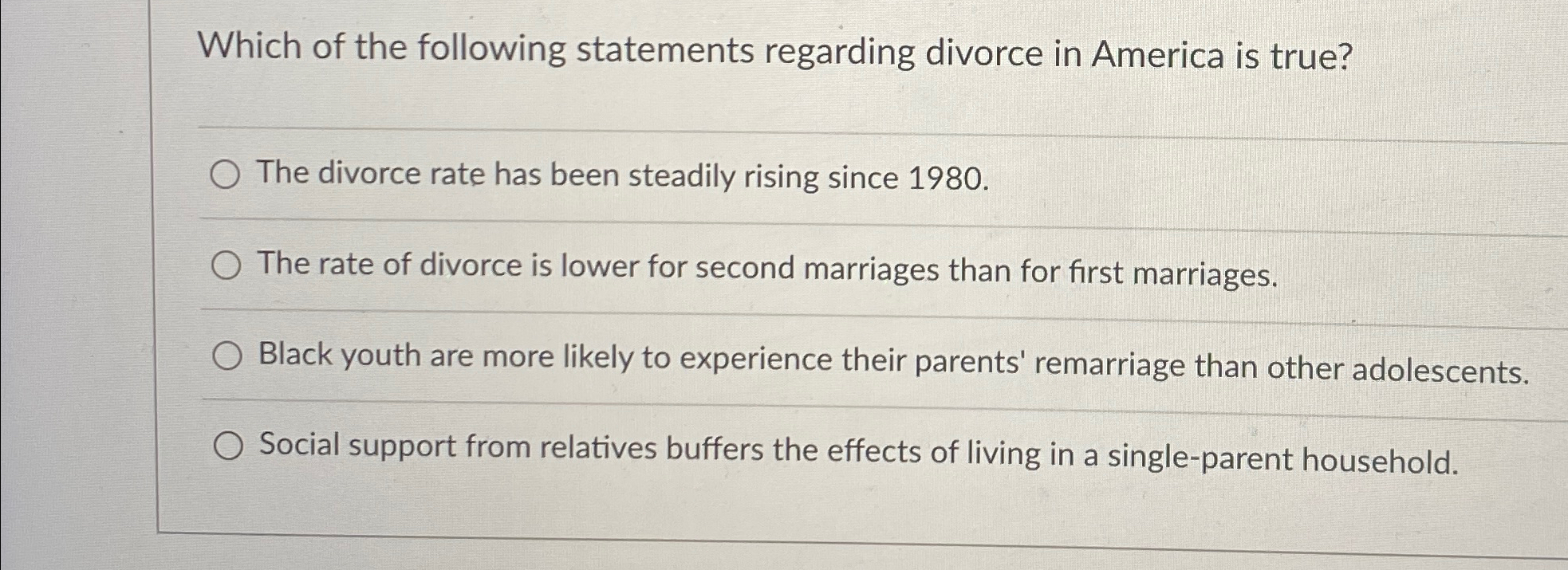 Solved Which of the following statements regarding divorce | Chegg.com