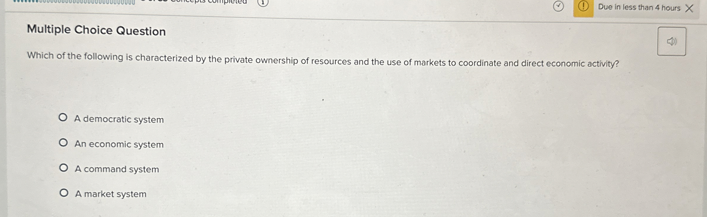 Solved Due in less than 4 ﻿hoursMultiple Choice | Chegg.com