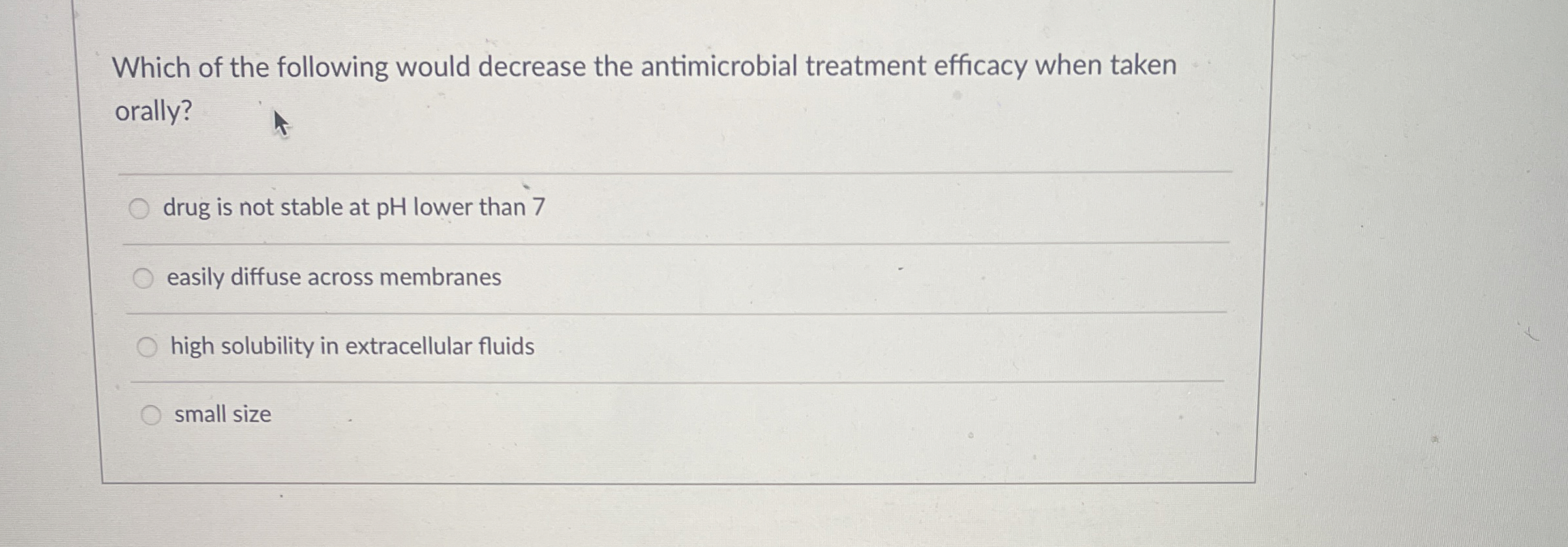 Solved Which of the following would decrease the | Chegg.com