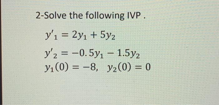 Solved 2-Solve the following IVP. | Chegg.com