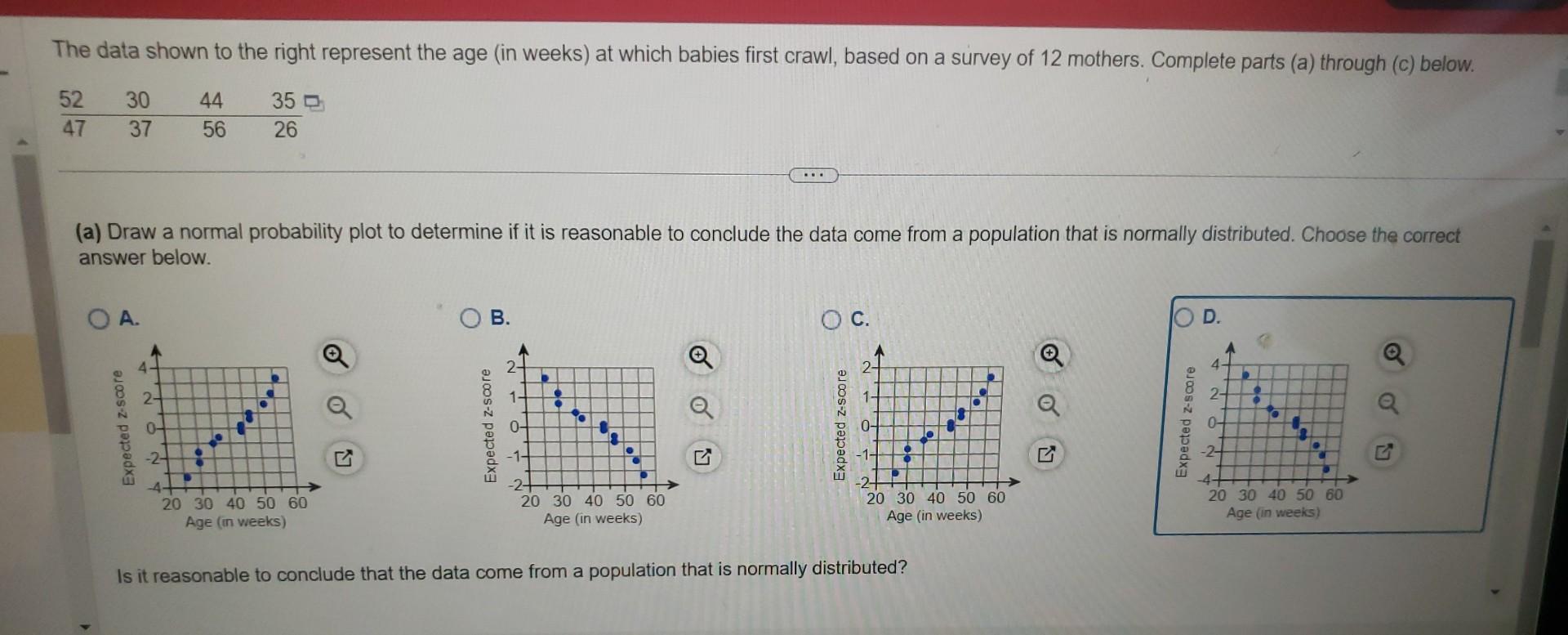The data shown to the right represent the age (in | Chegg.com