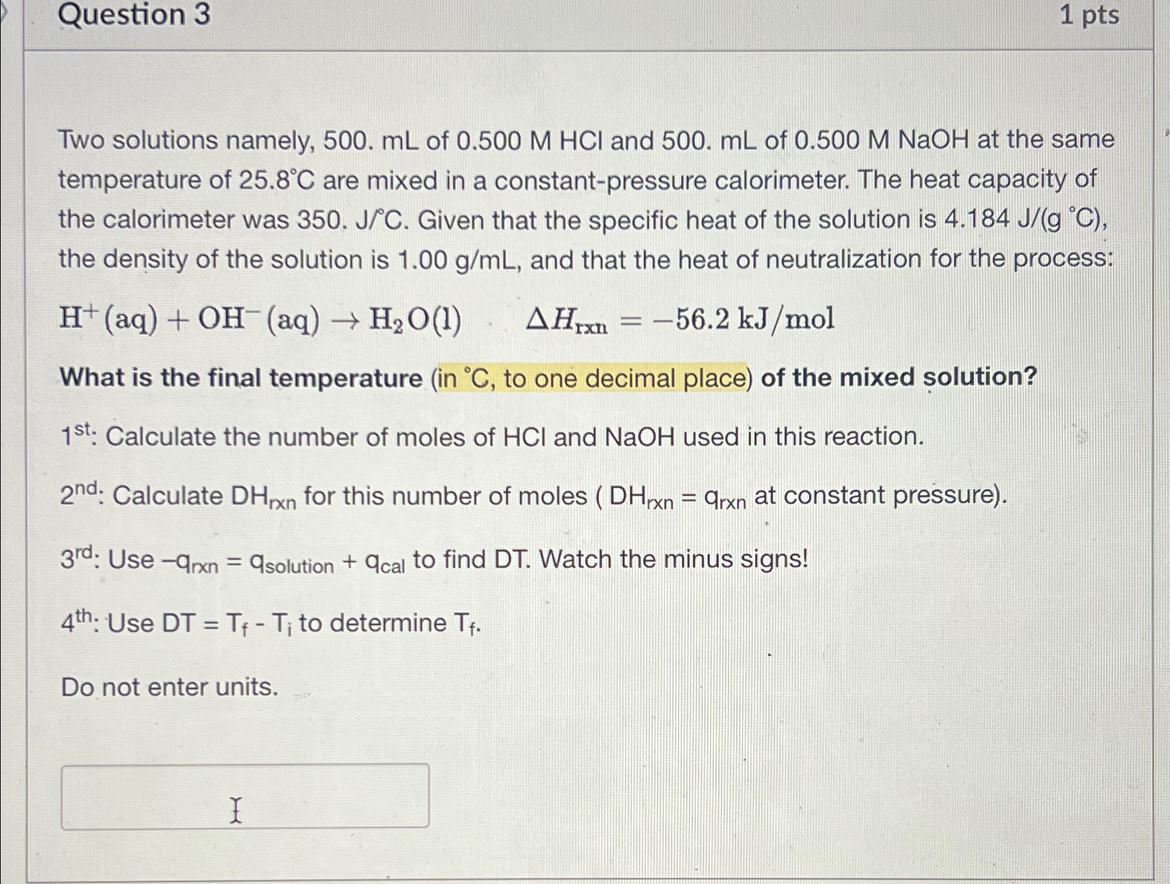 Solved Question 31 ﻿ptsTwo solutions namely, 500.mL ﻿of | Chegg.com