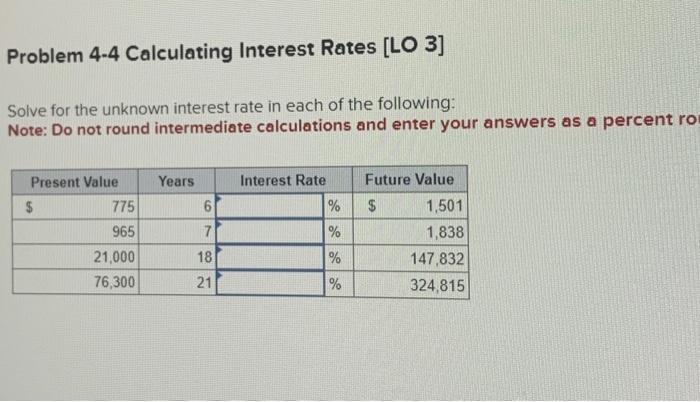 Solved Solve for the unknown interest rate in each of the | Chegg.com