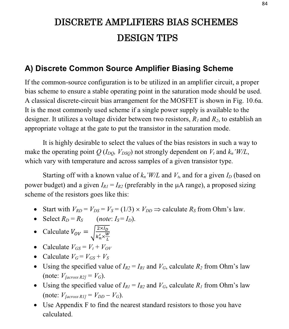 Solved b. ﻿Using the bias scheme design tips, and assuming | Chegg.com