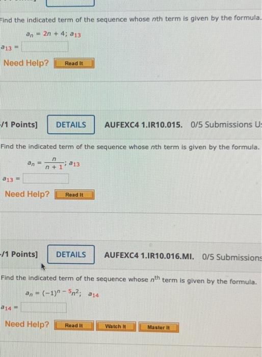 Solved Find the indicated term of the sequence whose nth | Chegg.com